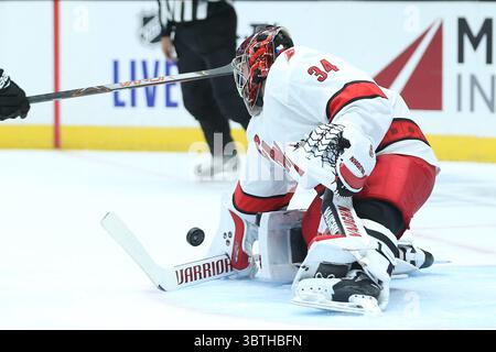 Anaheim Ducks goaltender Petr Mrazek defends his net against the ...