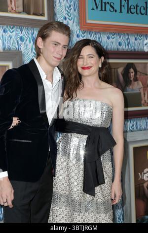 Owen Teague and Kathryn Hahn at the 'Mrs. Fletcher' TV show premiere ...