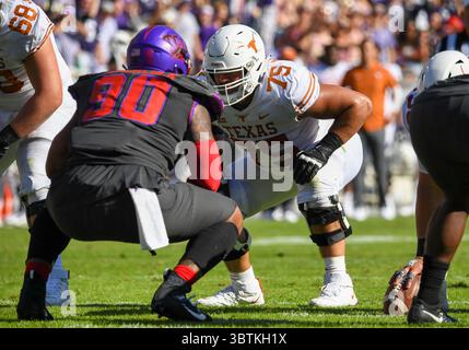 TCU defensive lineman Ross Blacklock runs a drill at the NFL football ...