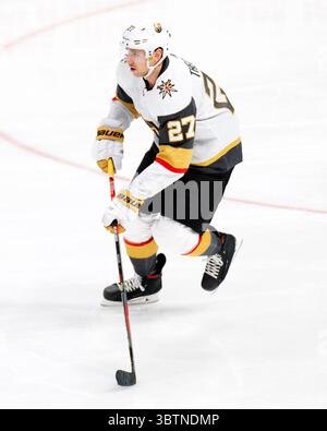 Vegas Golden Knights defenseman Shea Theodore (27) plays against the ...