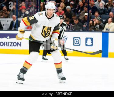 Vegas Golden Knights defenseman Brayden McNabb warms up before facing ...