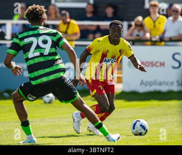 Marc Bola of Watford FC during the pre-match warm-up during the EFL ...