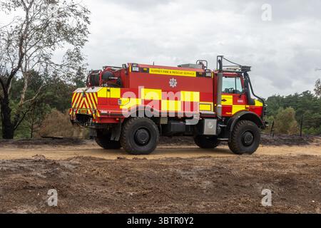 Surrey Fire & Rescue Service attending a heathland site a few days ...