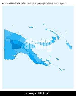 Map of Papua New Guinea as a gray piece, Sandaun is highlighted in red ...