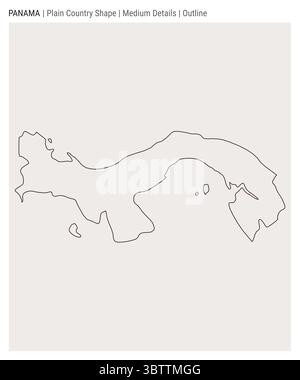 Panama vector country map outline Stock Vector Image & Art - Alamy