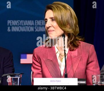 Google President Ruth Porat listens as President Donald Trump speaks in ...