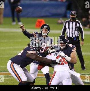 Chicago Bears quarterback Nick Foles (9) throws before an NFL football ...