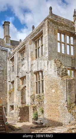 Partial remains of Kirby Hall, a derelict elizabethan mansion, Corby ...