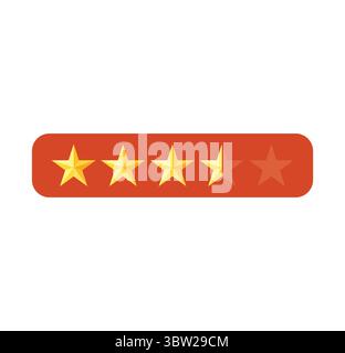 Three and half stars, customer quality symbol, vector product rating ...