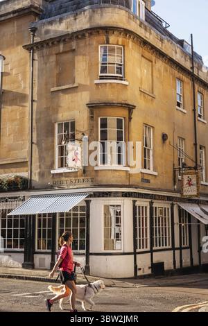 England, Somerset, Bath, Quiet Street and Queen Street, The Historic ...
