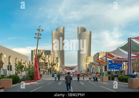 monochrome Lusail Plaza 4 tower. Al Saad Tower Lusail boulevard newly ...
