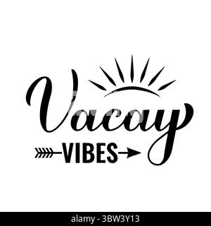 Beach vibes - funny motivational slogan with starfish in vector eps ...