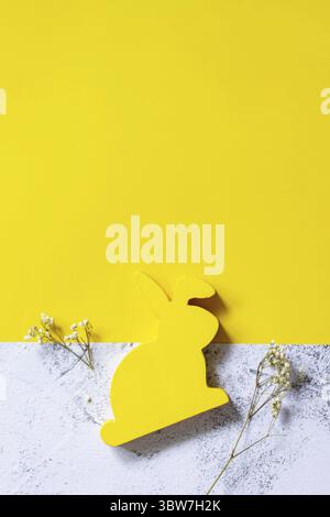 Easter bunny on slate background. Happy Easter mockup. Illuminating ...