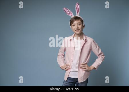 Cropped photo of childish funny young lady neck wear jeans overall ...