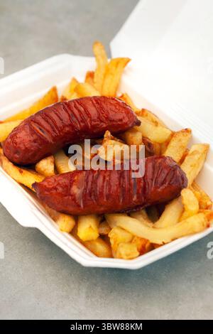 Traditional South African Russian and slap chips Stock Photo - Alamy