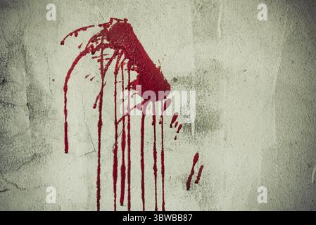 Halloween concept : Blood splatter on white background Stock Photo - Alamy