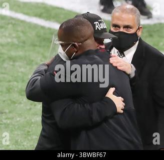 Atlanta Falcons head coach Raheem Morris yells to down judge Derick ...