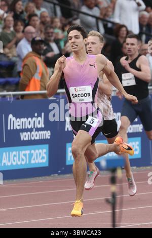Belgian Jonathan Sacoor pictured in action during the men's 4x400m ...