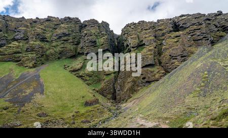 Rauofeldsgja ravine gorge in Snaefellsbaer region of Iceland Stock ...