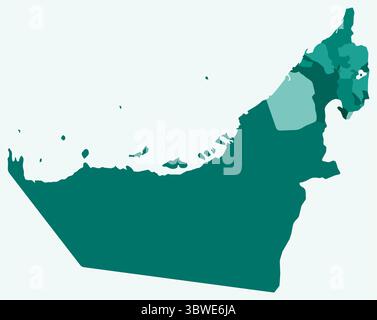 Map of the United Arab Emirates with regions. Just a simple country ...
