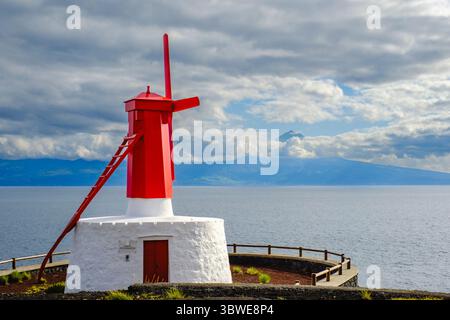 Traditional windmill, Urzelina parish, Velas, Sao Jorge Island, Azores ...