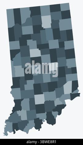 Map of Indiana with counties. Just a simple state border map with ...