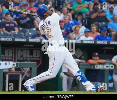 Kansas City Royals' Jorge Soler bats during baseball practice at ...