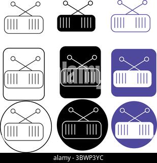 Vintage collection black glyph icons set on white space Stock Vector ...