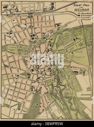 Weimar Stadtplan, Weimar Map, Map of Weimar, Old Weimar Map, Weimar ...