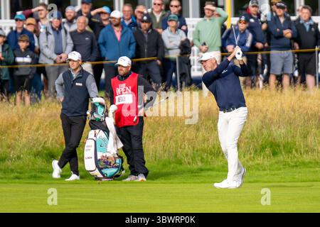 Sam Burns plays a shot from the 14th fairway during the second round of ...