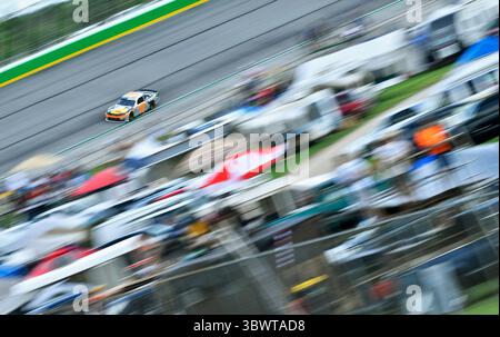 Noah Gragson (9) drives during a NASCAR Xfinity Series auto race Friday ...