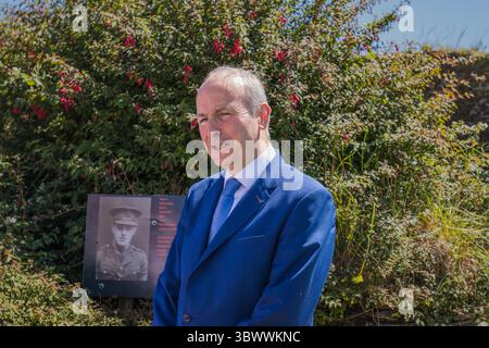 Ireland's Prime Minister Micheal Martin talks to journalists as she ...