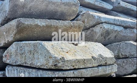 Abandoned Concrete Blocks in Overgrown Industrial Site Stock Photo - Alamy