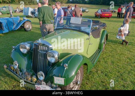 A green 1936 Talbot 10 Tourer car at a classic vehicle show in ...