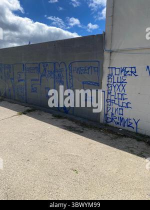 Crips gang graffiti and markings in Detroit, Michigan, USA (ScoreGang ...