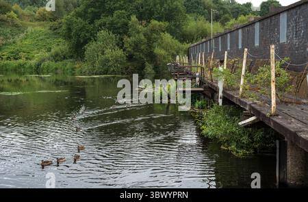 Bridge over the River Mersey at Woolston Eyes, Warrington, Cheshire ...