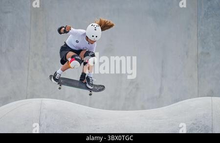 August 4, 2021: Lilly Stoephasius during womensâ€™s park skateboard at ...