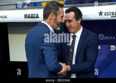 Vicente Moreno and Emery during the Liga match between RCD Espanyol and ...
