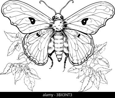 Gypsy Moth Coloring Page for Kids Stock Vector Image & Art - Alamy