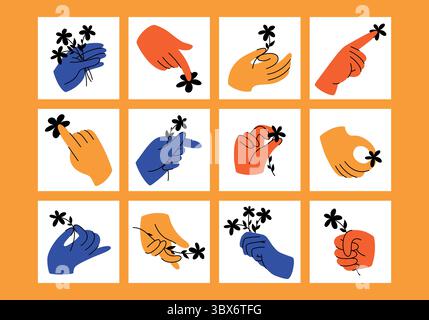 Flat valentines day stickers set Vector illustration Stock Vector Image ...