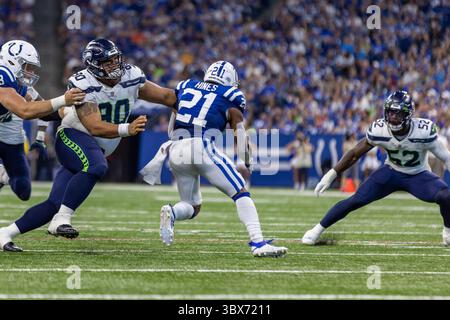 Seattle Seahawks nose tackle Bryan Mone (90) on the field during the ...