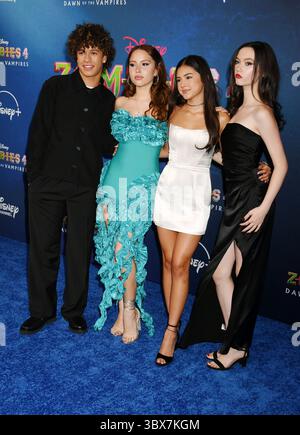 Carmen Sanchez, Lumi Pollack and Ruby Marino attends the world premiere of Disney's "Zombies 4 ...