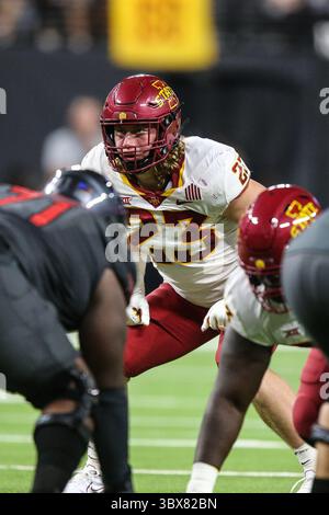 Iowa State Cyclones linebacker Mike Rose (23) warms up before an NCAA ...
