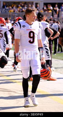 September 26th, 2021: Joe Burrow #9 during the Pittsburgh Steelers vs ...