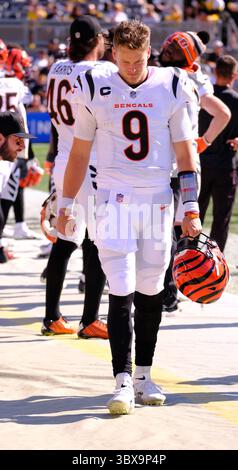 September 26th, 2021: Joe Burrow #9 during the Pittsburgh Steelers vs ...