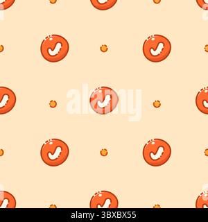 Kawaii seamless pattern with check marks, hearts and stars drawn in ...