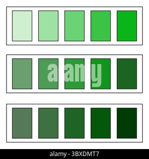 Green tone palette. Color bar composition. Rectangle vector scheme ...