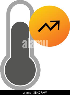 Thermometer chart icon. Rising trend. Data analysis symbol. Vector ...