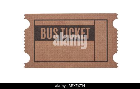 Old vintage bus ticket isolated on white background Stock Photo - Alamy