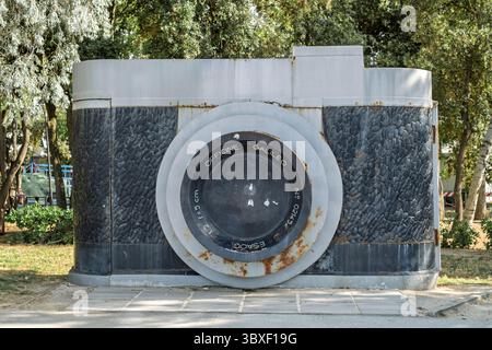 This giant camera was a famous store selling films and pocket cameras ...